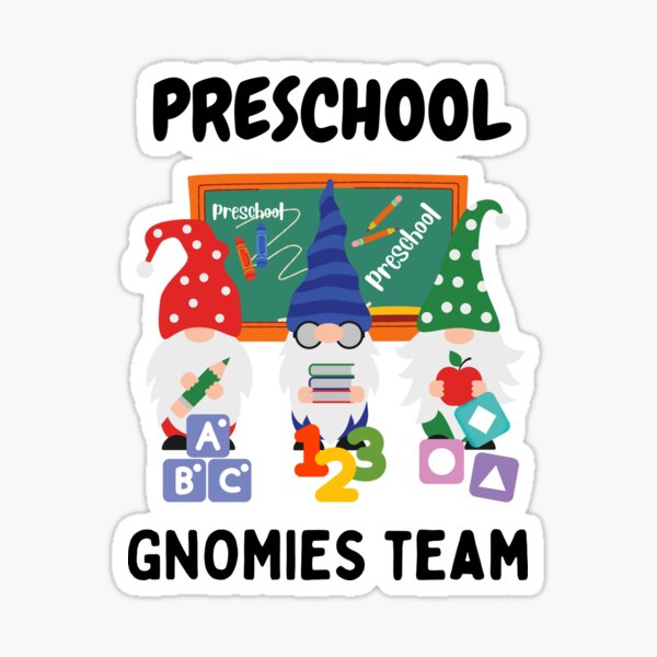 "preschool gnomies team-funny gnomes christmas" Sticker for Sale by ...