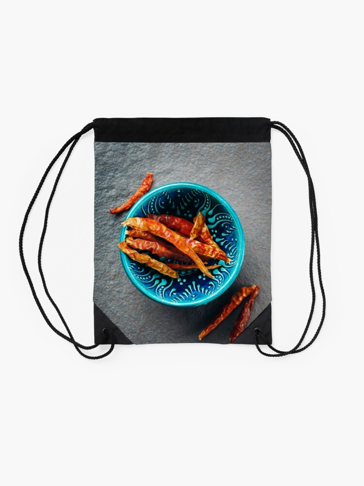 "Red Hot Chili Peppers in Authentic Ceramic Bowl" Drawstring Bag for ...