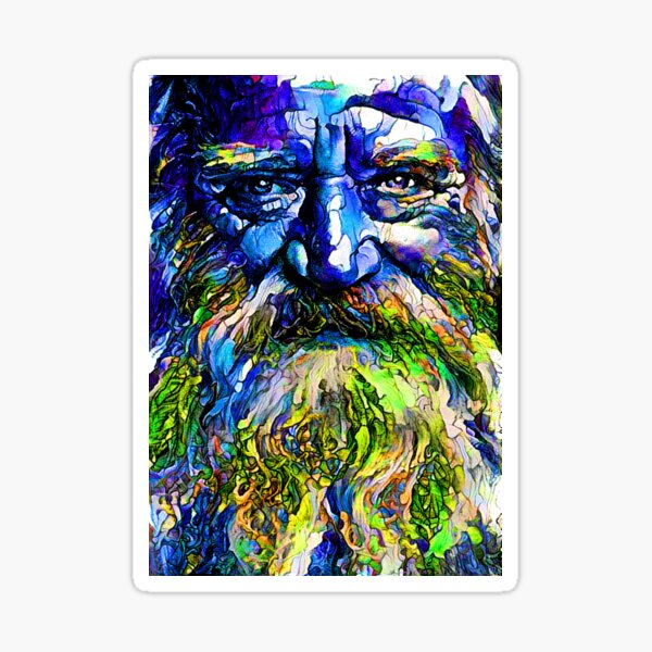 "old man face" Sticker for Sale by Artrendshop | Redbubble