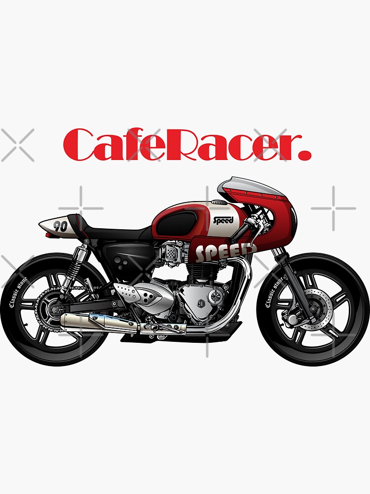 "Motorcycle Biker Cafe Racer" Sticker by Emil1993 | Redbubble