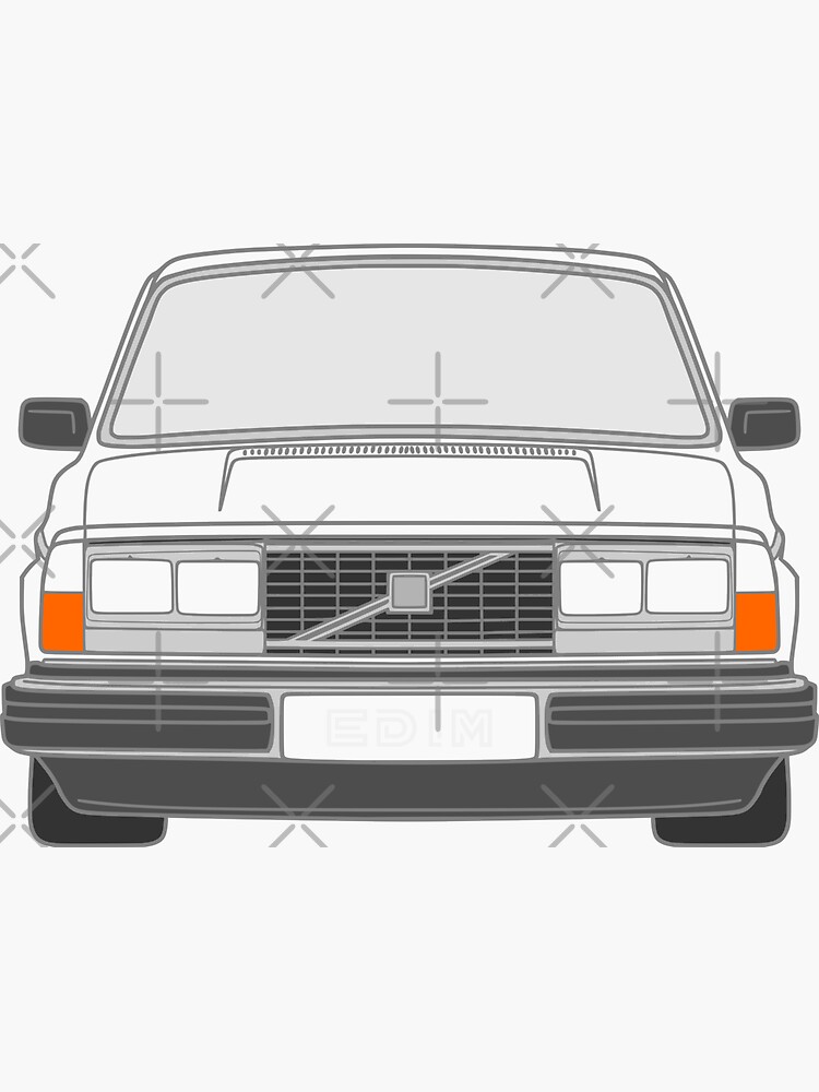 "Volvo 240 USA Front" Sticker by EdimDesign | Redbubble