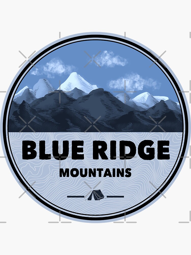 "Blue Ridge Mountains Camping" Sticker for Sale by esskay | Redbubble
