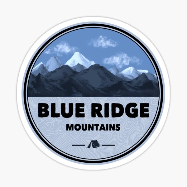 "Blue Ridge Mountains Camping" Sticker for Sale by esskay | Redbubble