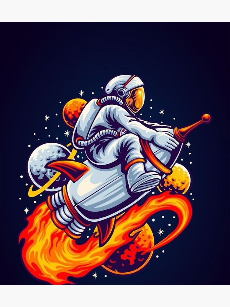 "Rocket Rodeo Astronaut" Poster for Sale by Artista2001 | Redbubble