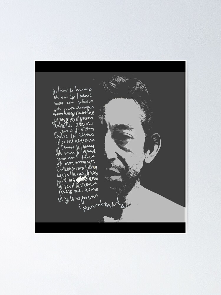 "Serge Gainsbourg Paroles Poster" Poster by mondandrew | Redbubble