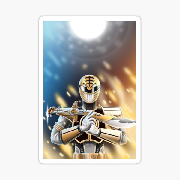 "White Ranger _ Power Ranger" Sticker by violonx | Redbubble