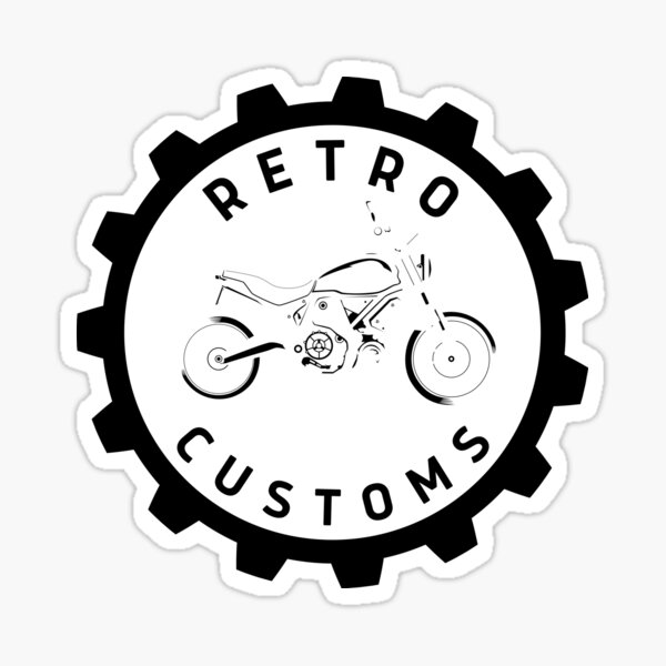 "Retro Customs" Sticker by JW-Customs | Redbubble