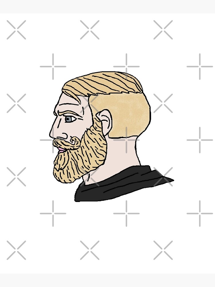 "Funny Chad Yes - Yes Chad Meme - Yes Face Meme" Mounted Print by walid ...