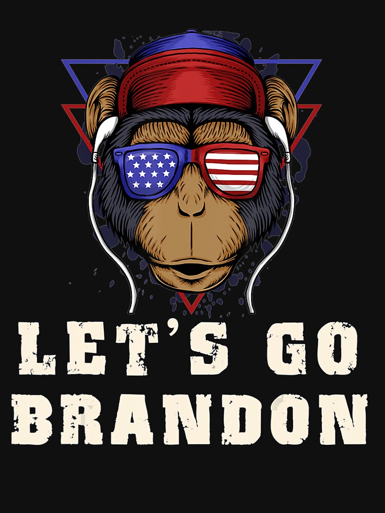 "Let's Go Brandon American Flag Monkey" T-shirt for Sale by agafonov88 ...