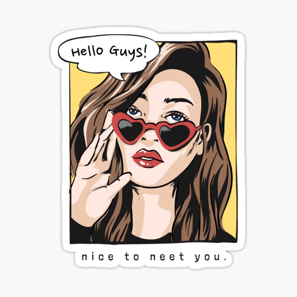 "Hello Boys" Sticker for Sale by ashleyherkie | Redbubble
