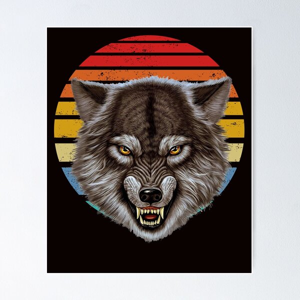 "Vintage Wolf Sunset Retro Wolf" Poster for Sale by BobbieLane | Redbubble