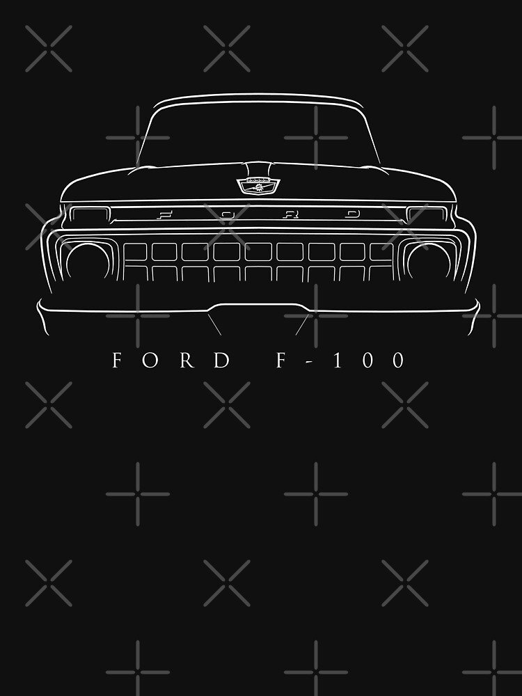 "1965 Ford F-100 Pickup - front Stencil, white" T-shirt for Sale by mal ...