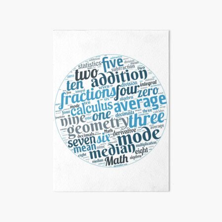 "Math Word Cloud (Circle)" Art Board Print by Obitez | Redbubble