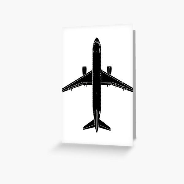 "Airbus A320 Black Top View" Greeting Card by magazinecombate | Redbubble