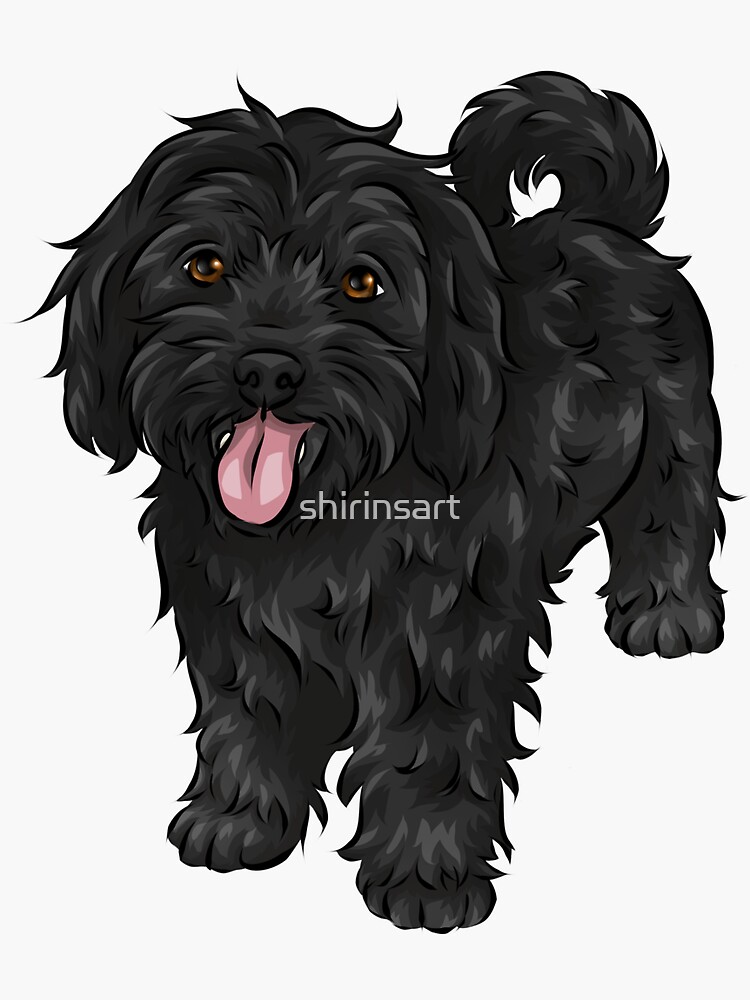 "Cute Cavapoo | Black | Cute Dog Art" Sticker for Sale by shirinsart ...