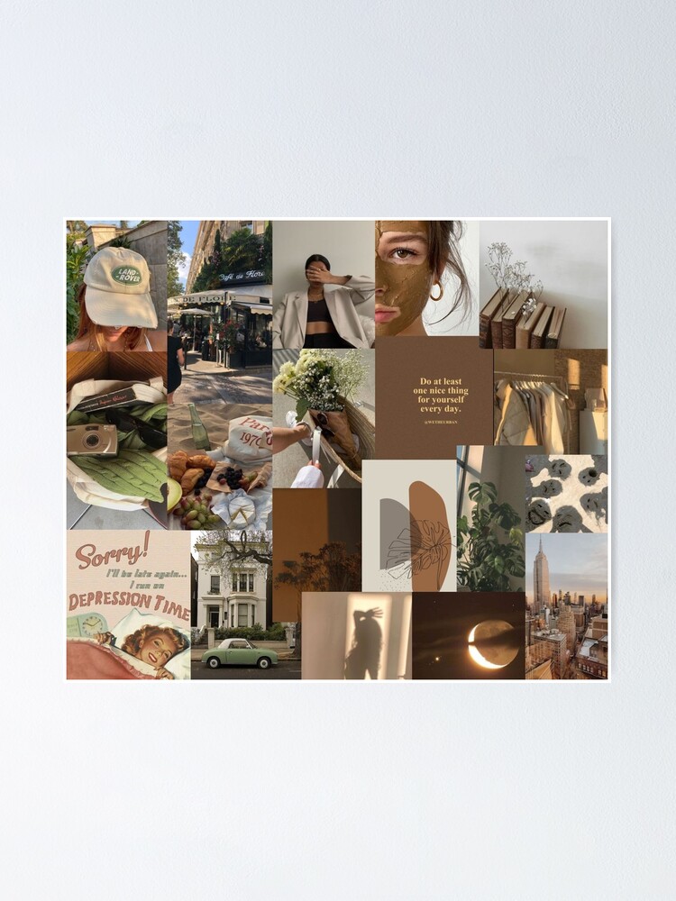 "earth tones aesthetic collage" Poster by morgananjos | Redbubble
