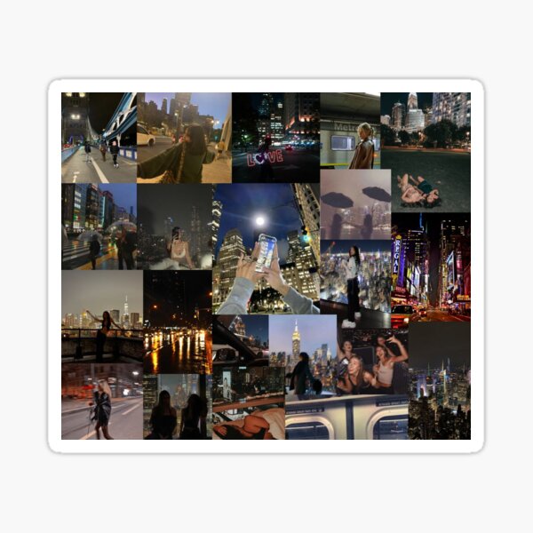 " city night life aesthetic collage" Sticker by morgananjos | Redbubble