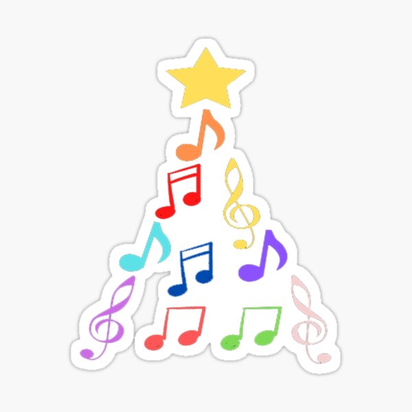 "Musical Notes Tree And Christmas Decoration" Sticker for Sale by ...