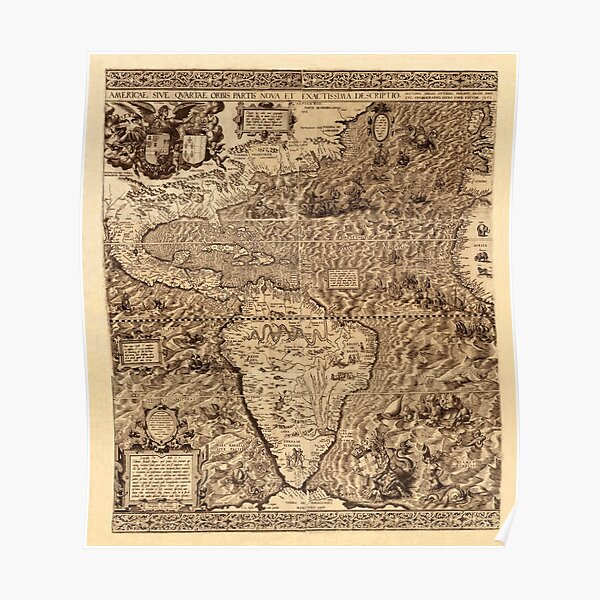 "Map Of America 1562" Poster for Sale by mollyfare | Redbubble