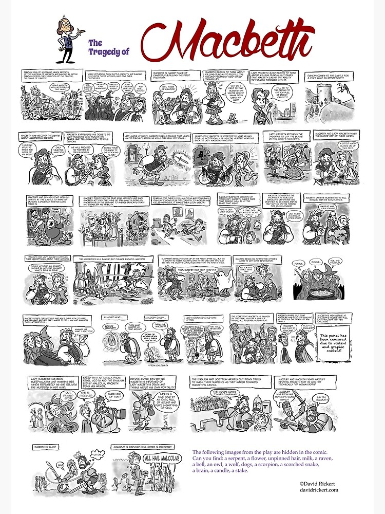 "Macbeth Comic" Spiral Notebook for Sale by davidrickert | Redbubble