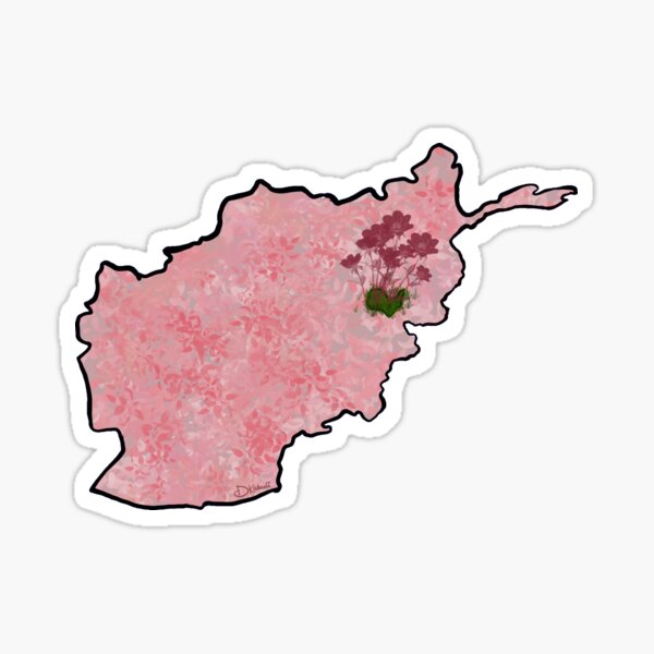 "Gulum Kabul Afghanistan Map " Sticker by dukhtarkabuli | Redbubble
