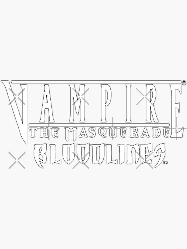 "Vampire The Masquerade: Bloodlines Logo White" Sticker for Sale by ...