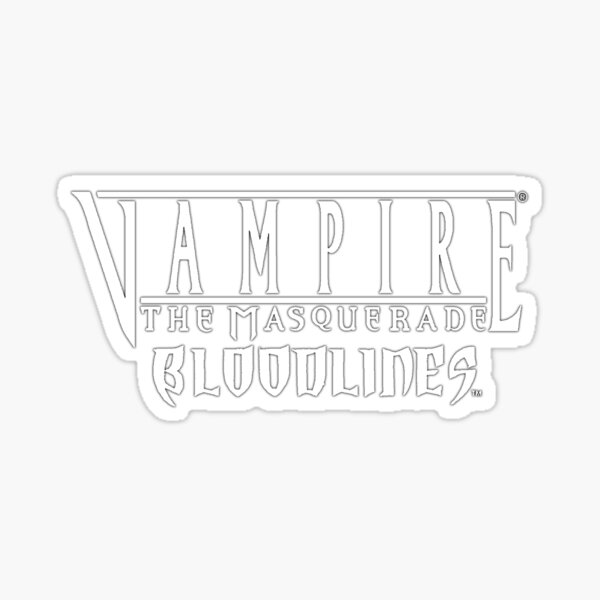 "Vampire The Masquerade: Bloodlines Logo White" Sticker for Sale by ...