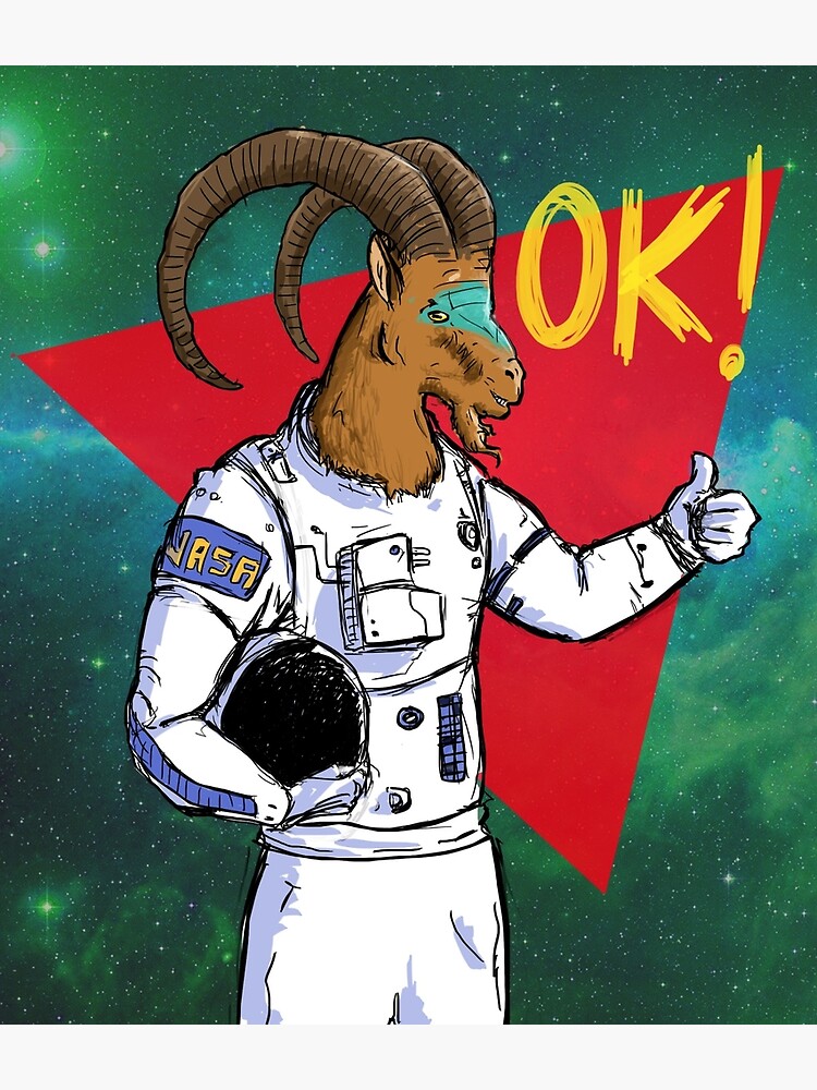 "Astronaut Goat " Art Print for Sale by MRKSART | Redbubble