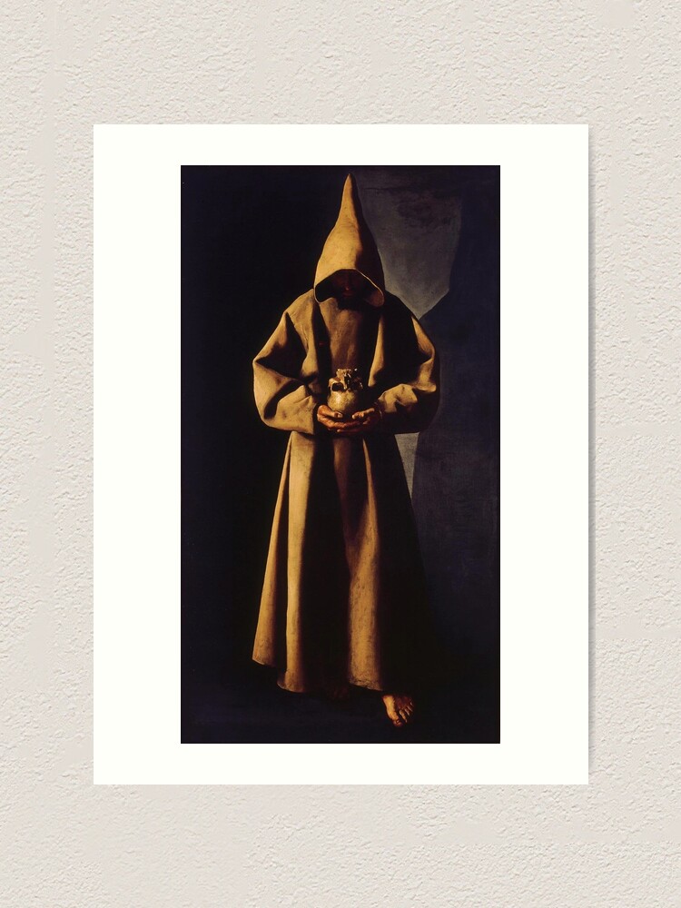 "St. Francis Contemplating a Skull, by Francisco de Zurbarán" Art Print ...