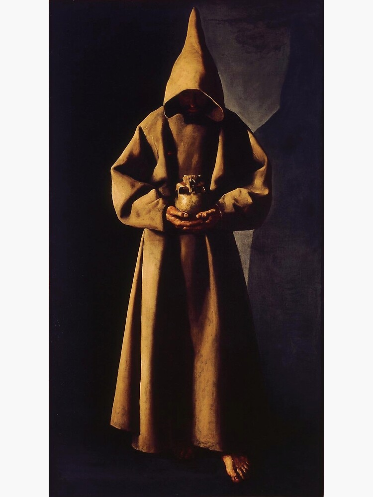 "St. Francis Contemplating a Skull, by Francisco de Zurbarán" Art Print ...