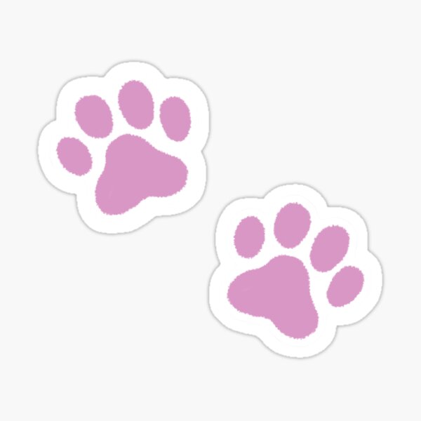 "Pink print of cute pet paws" Sticker by feannaart | Redbubble