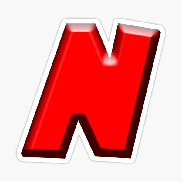 "Capital letter N" Sticker for Sale by Fontworld | Redbubble