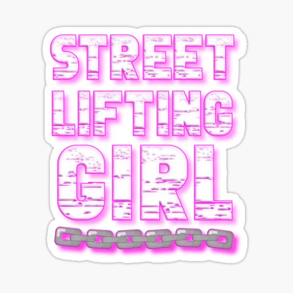 "Streetlifting Girl, Grunge. White and Pink. Chain" Sticker for Sale by ...