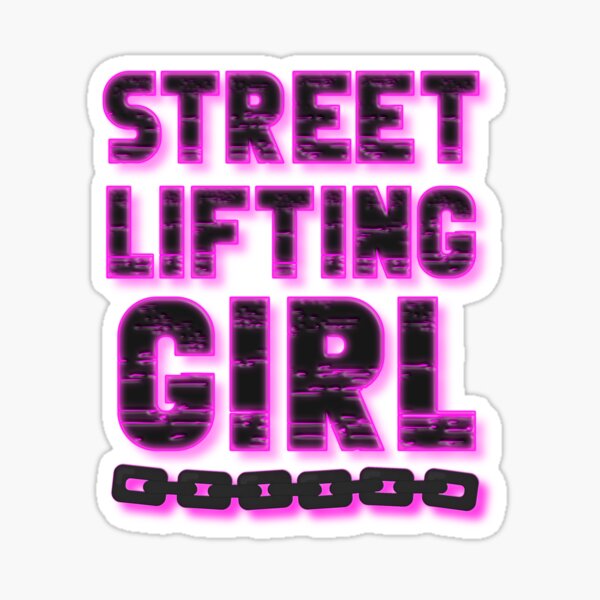 "Streetlifting Girl, Grunge. Black and Pink. Chain" Sticker for Sale by ...