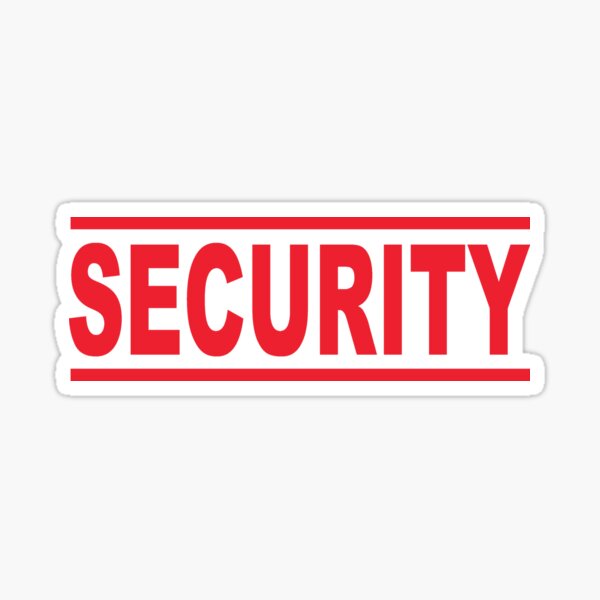 "SECURITY: MODEL Night Club bodyguard red white background frame ...