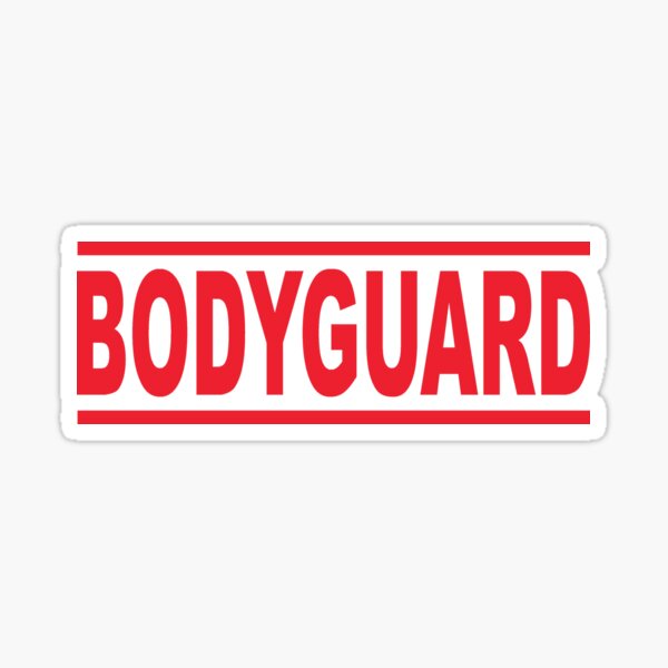 "BODYGUARD: MODEL club security red black background frame" Sticker by ...