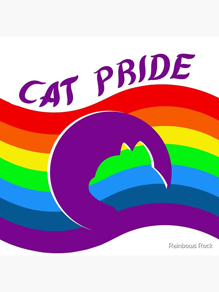 "Meow Pride - Cat Pride Rainbow Flag" Poster for Sale by RainbowsRock ...
