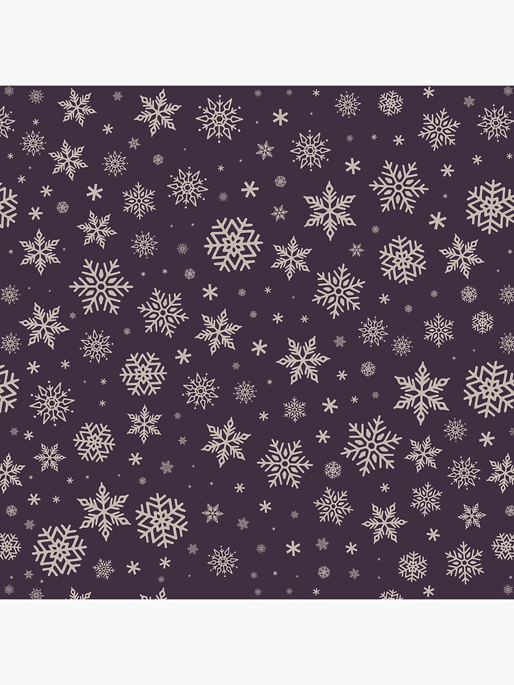 "Dark Burgundy Background Winter Snowflakes Pattern" Sticker for Sale ...