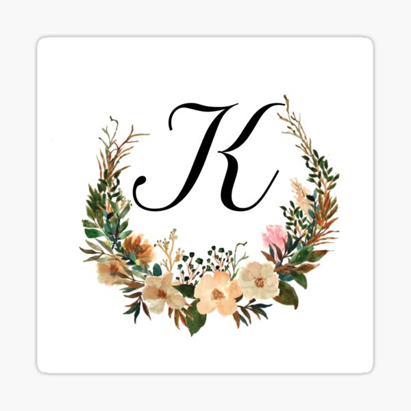 "Autumn Floral Monogram | Monogram Letter K" Sticker for Sale by ...