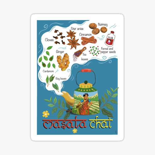 "Masala chai English" Sticker for Sale by Shalinee2020 | Redbubble