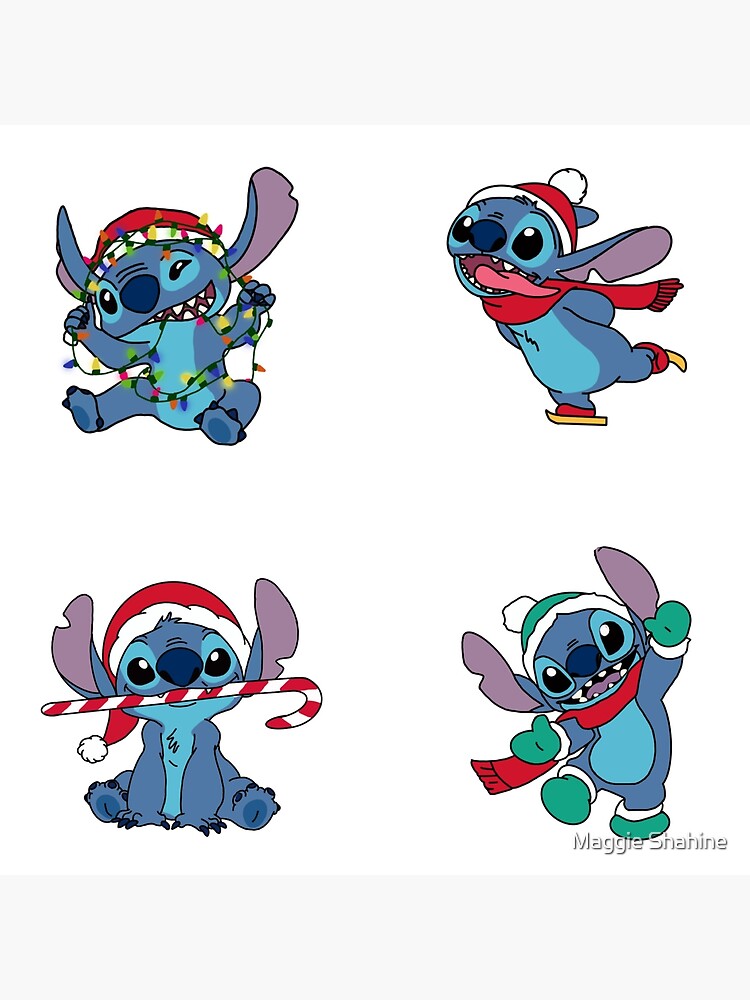 "Christmas with Stitch sticker pack" Poster for Sale by Maggie Shahine ...