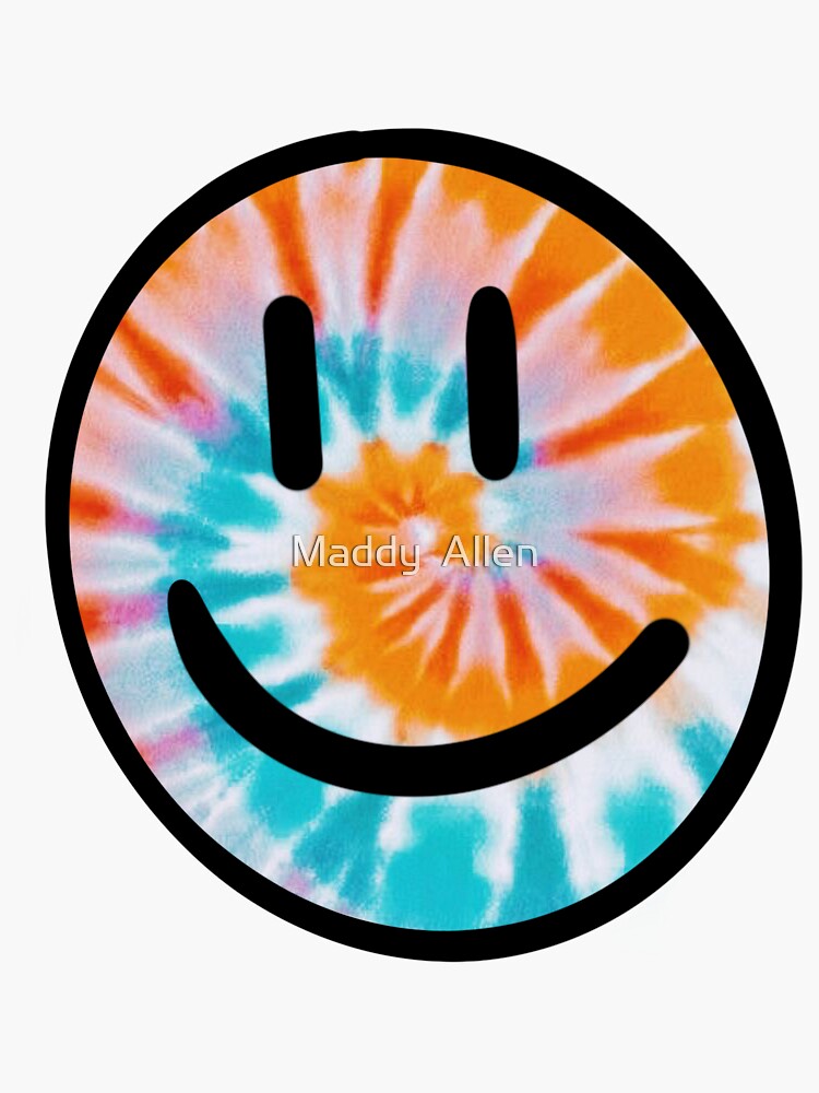 "Tie dye smiley face " Sticker by Maddystarr05 | Redbubble