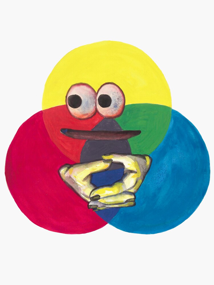 "Primary colour debate emoji "k."" Sticker for Sale by byronlikes2draw ...