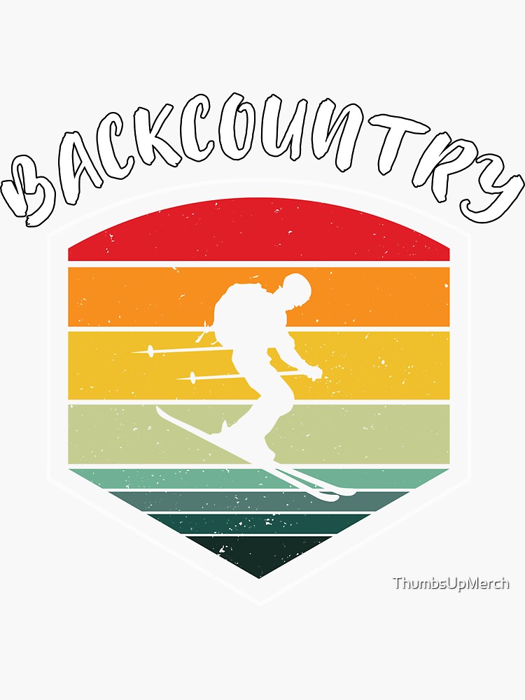 "Backcountry Skiing Retro Design" Sticker for Sale by ThumbsUpMerch ...