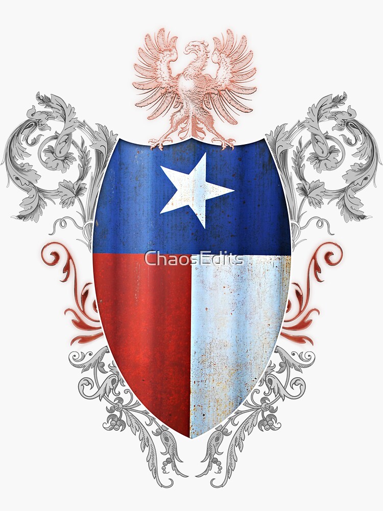 "Texas flag medieval heraldry coat of arms style" Sticker for Sale by ...