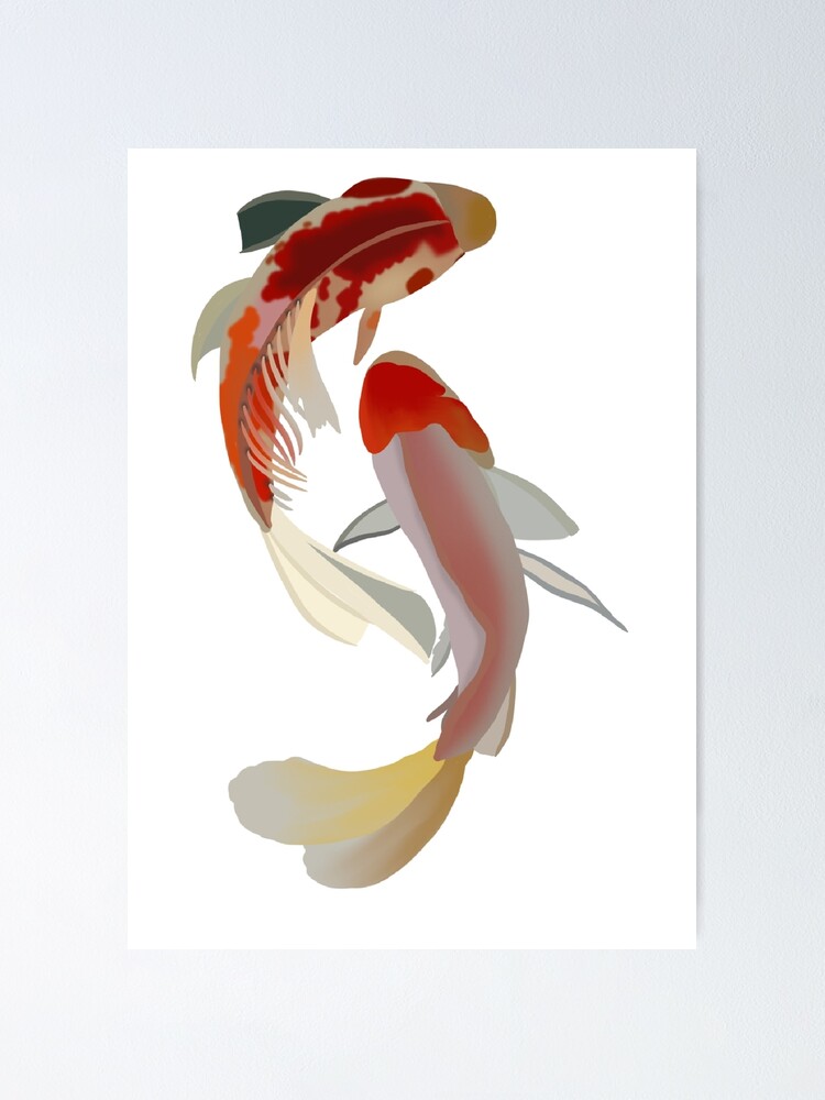 "Two Coy fish aesthetic " Poster for Sale by freggy13 | Redbubble