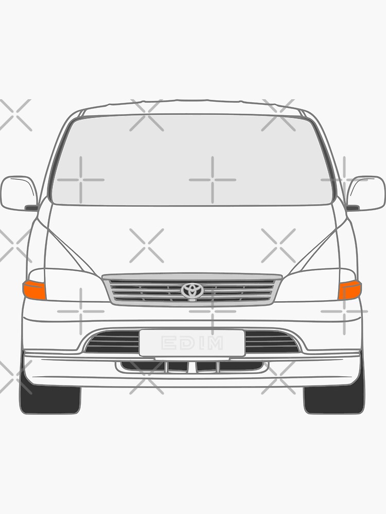 "Toyota Hiace Van Front View" Sticker for Sale by EdimDesign | Redbubble