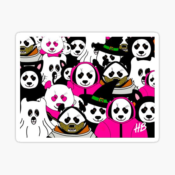 "A Pandamic of Pandas" Sticker for Sale by hebustyle | Redbubble