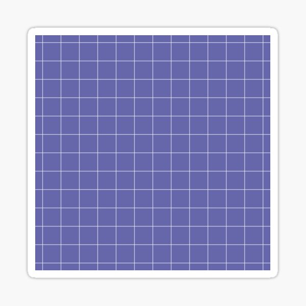 "Very Peri Windowpane Check Grid (white/pantone very peri)" Sticker for ...
