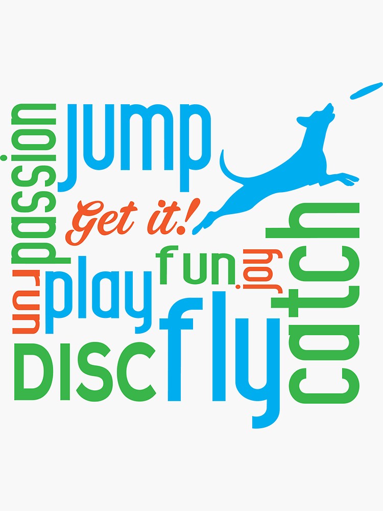 "DISC DOG - Words - Add your breed to any design!" Sticker for Sale by ...